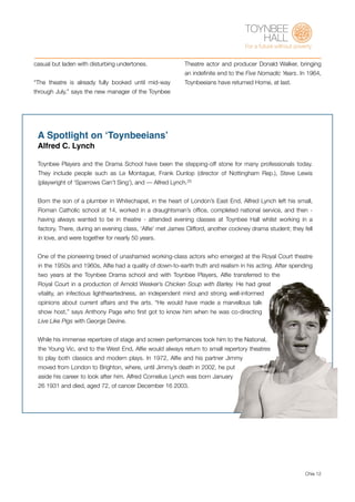 Toynbee Theatre Pamphlet_draft3 | PDF