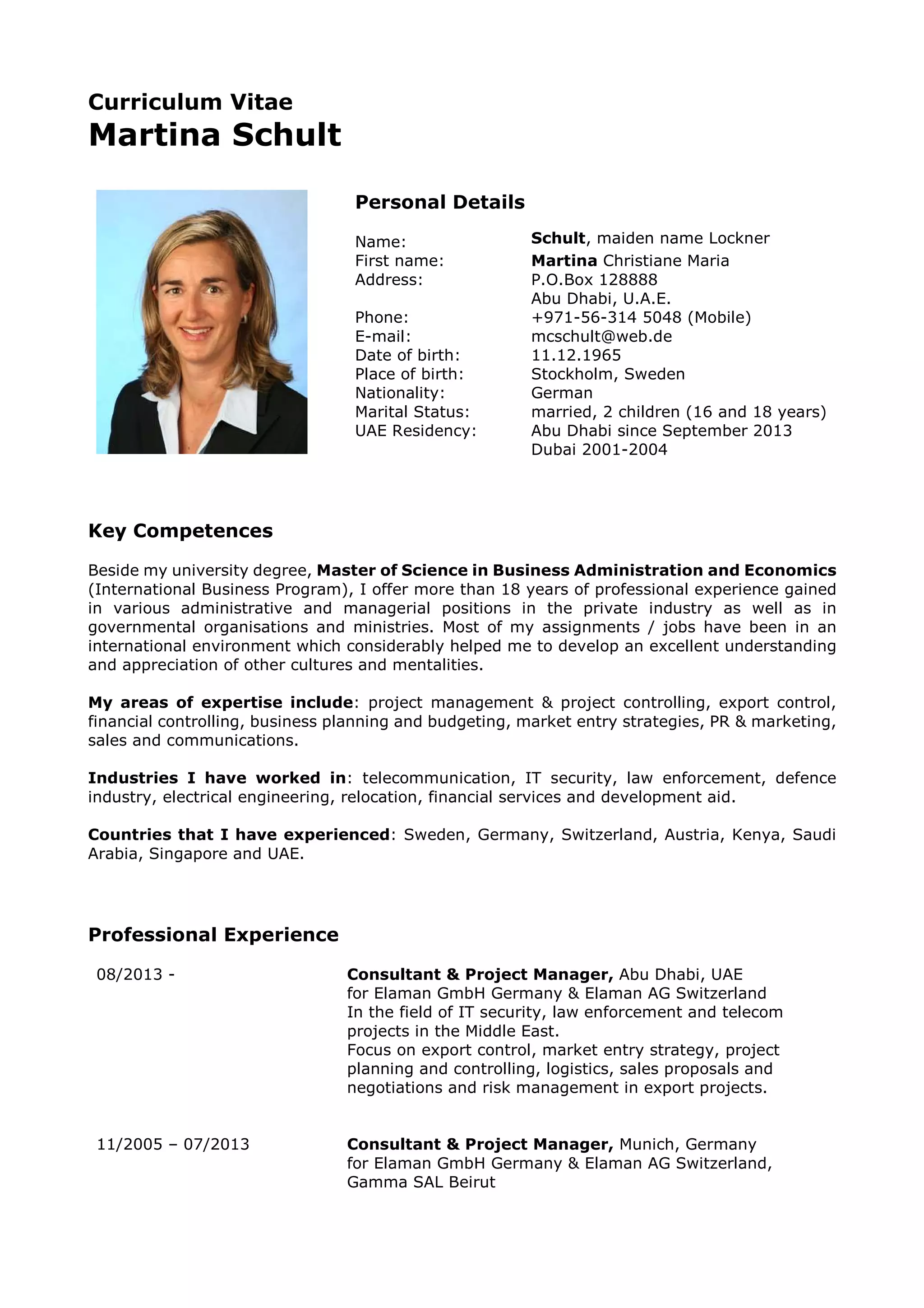 CV MartinaSchult Sept 2015 | PDF