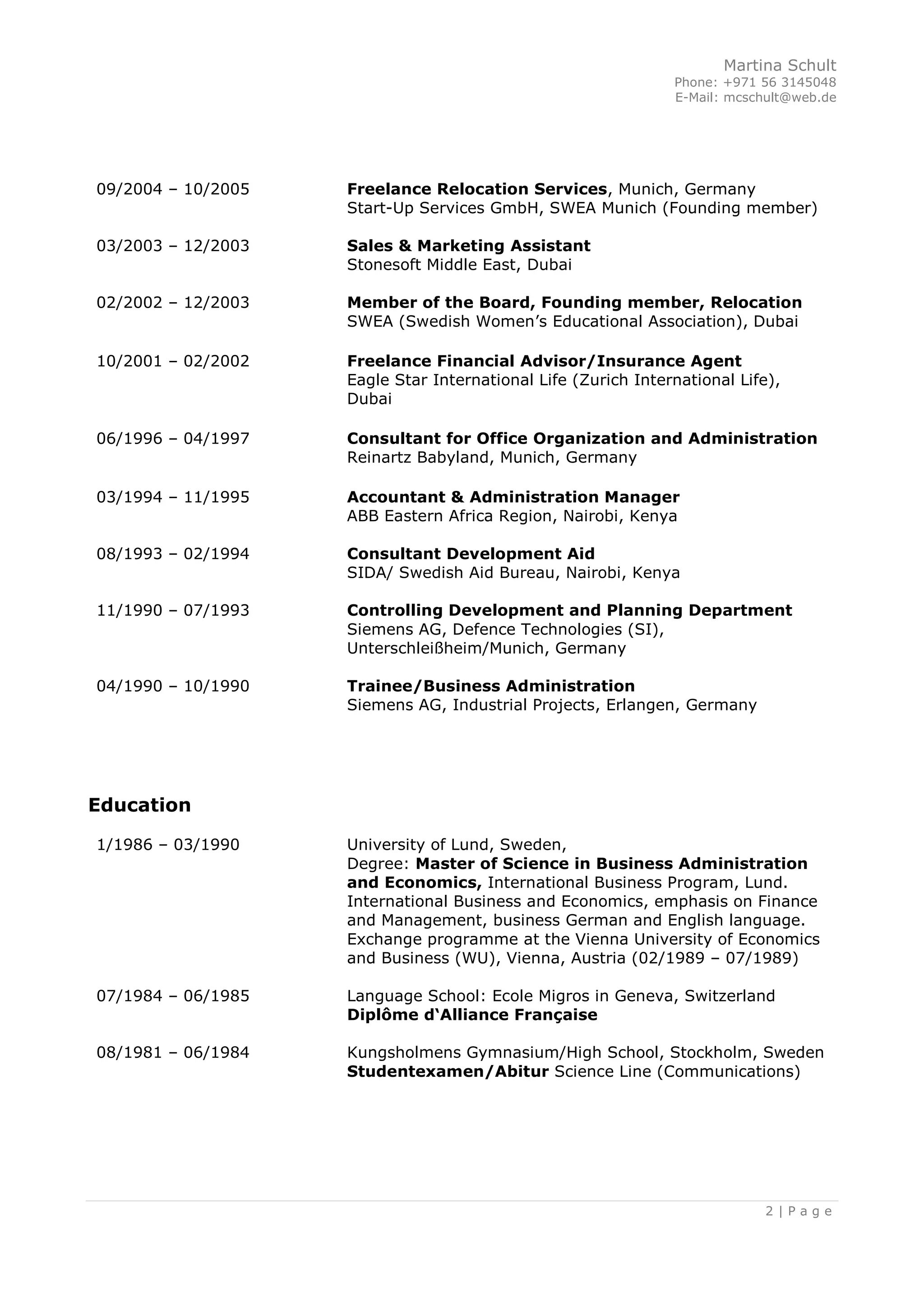 CV MartinaSchult Sept 2015 | PDF