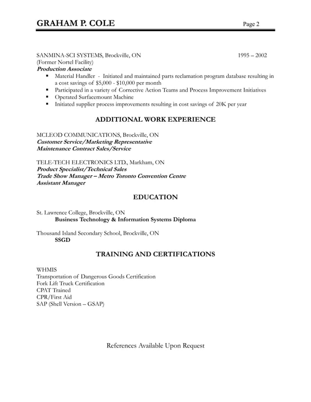 GRAHAM COLE RESUME | PDF