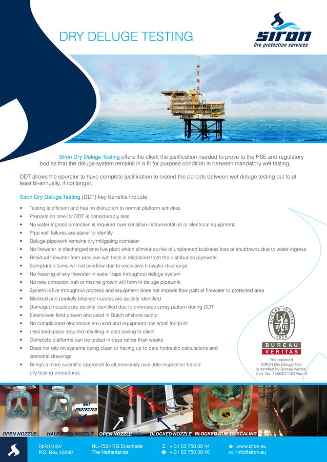 SIRON Dry Deluge Test leaflet | PDF