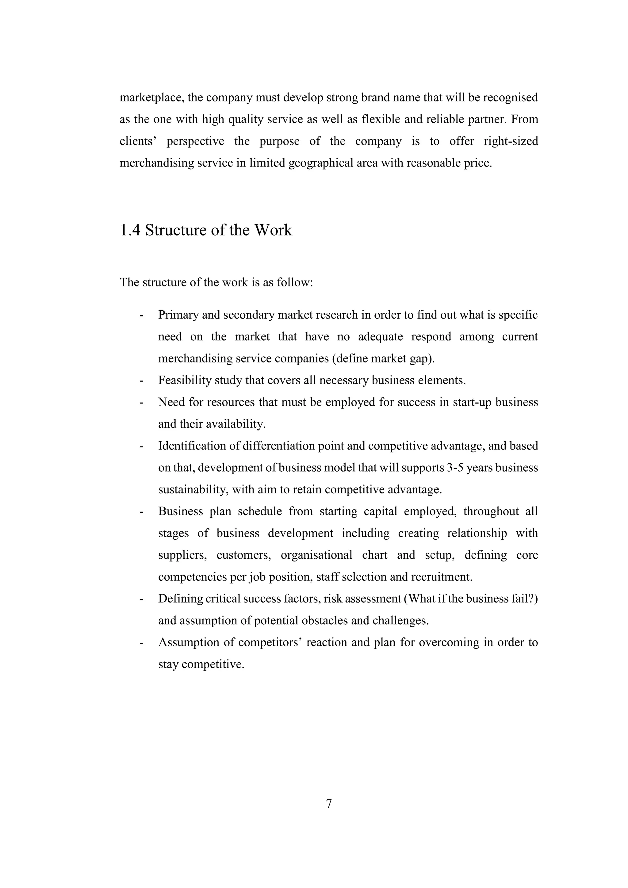 Business Development Proposal Project for a Retail Merchandising ...