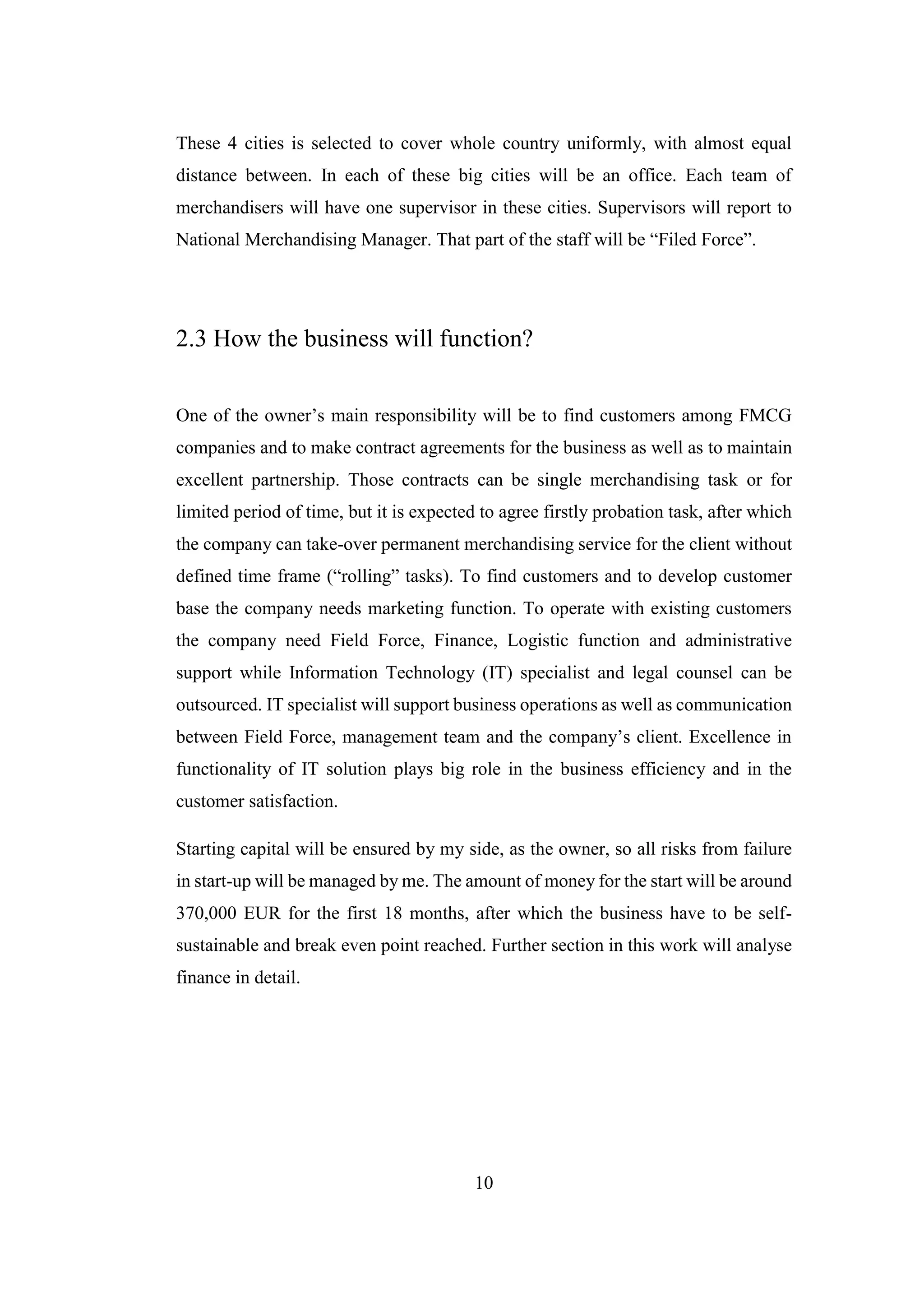Business Development Proposal Project for a Retail Merchandising ...