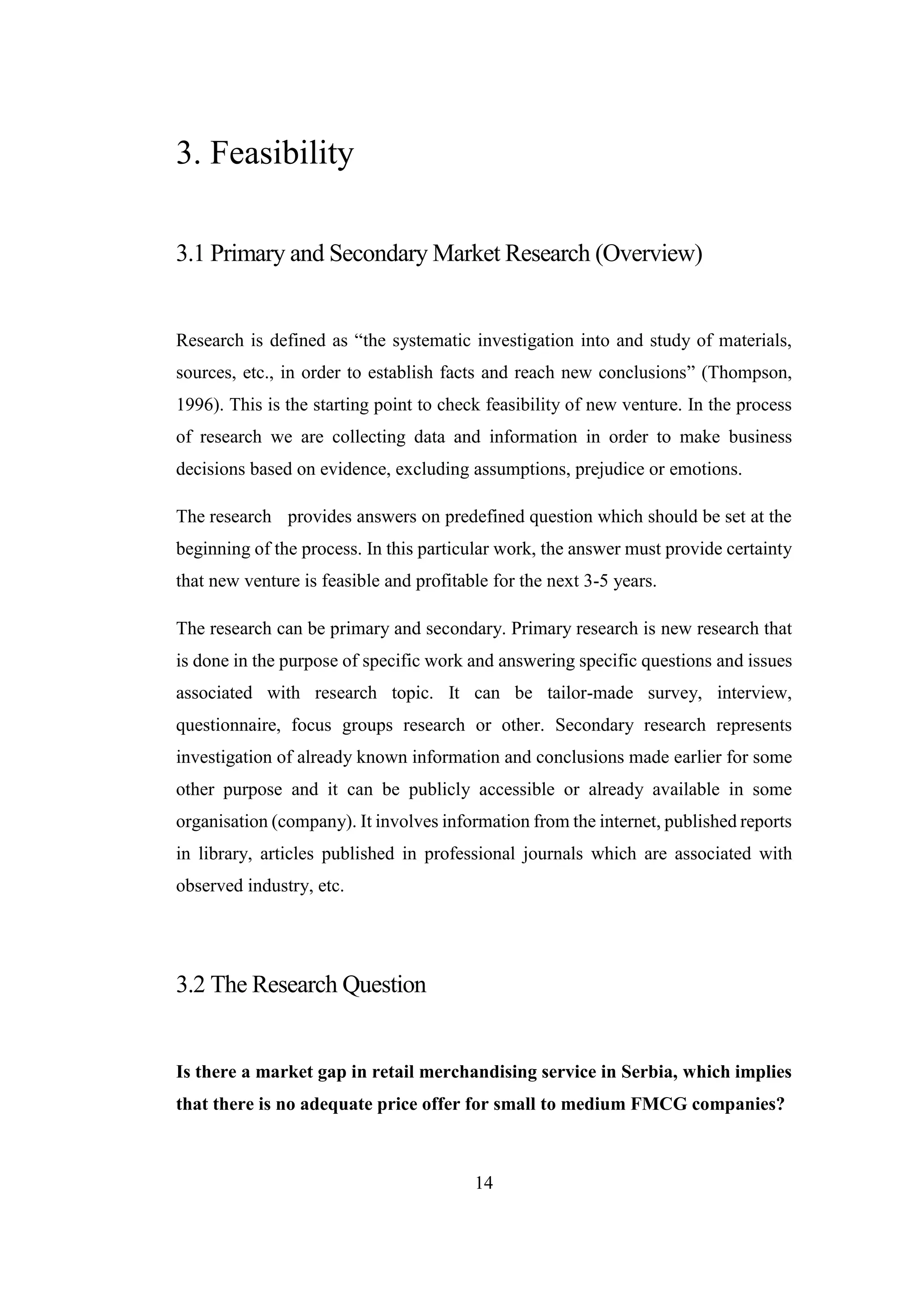 Business Development Proposal Project for a Retail Merchandising ...