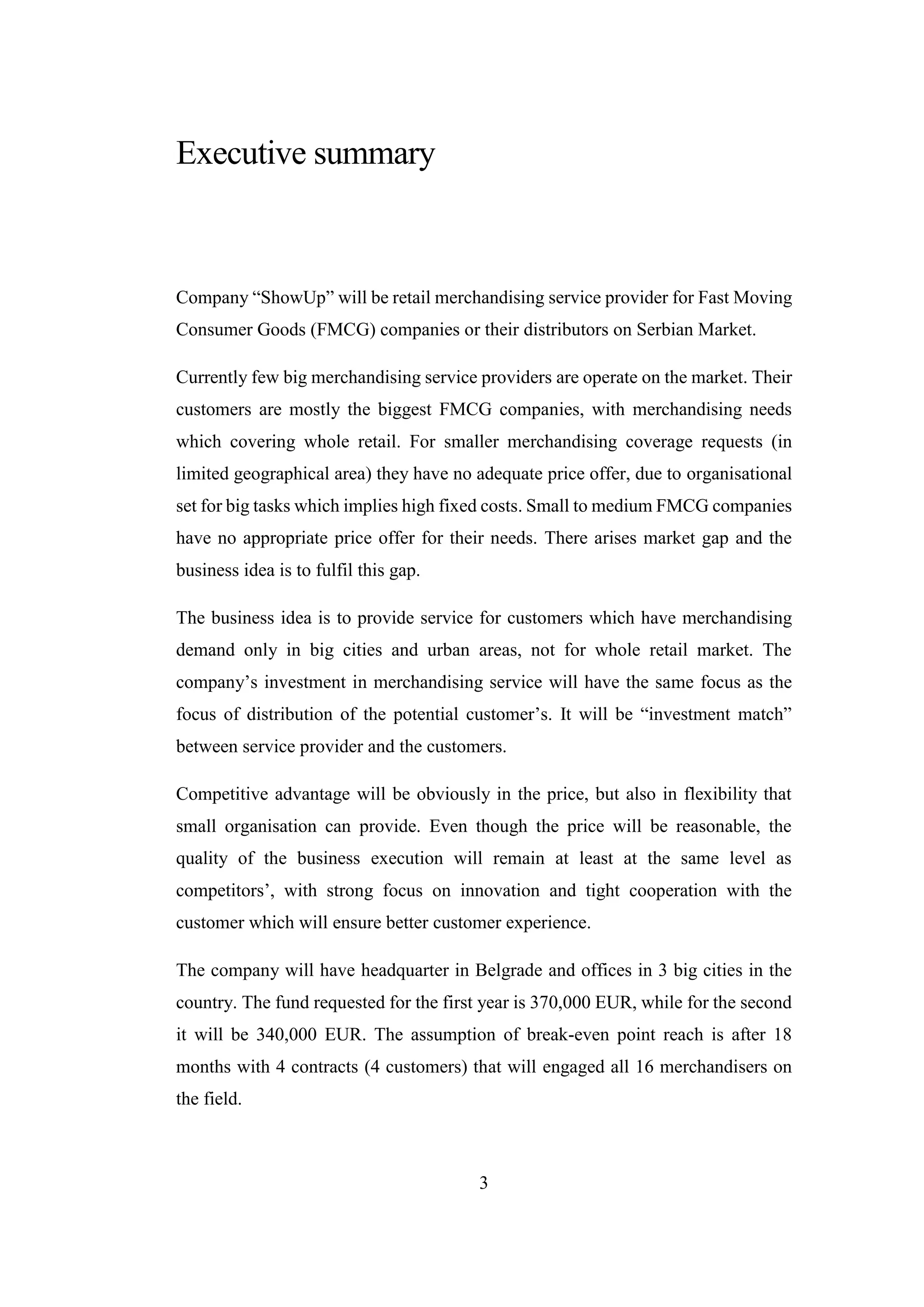 Business Development Proposal Project for a Retail Merchandising ...