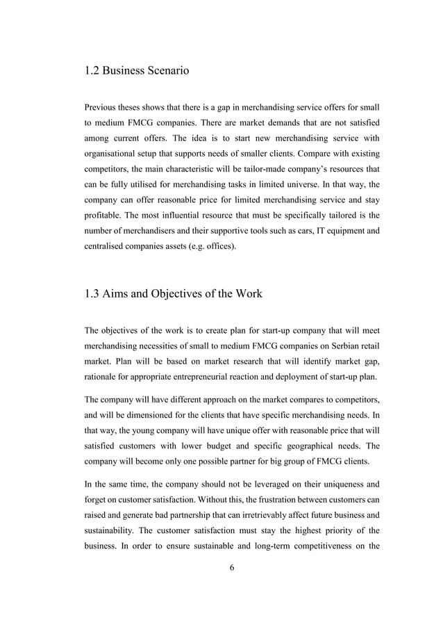 Business Development Proposal Project for a Retail Merchandising ...