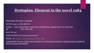 Dystopian element in_the_novel_1984 | PPTX | Drama | Genres