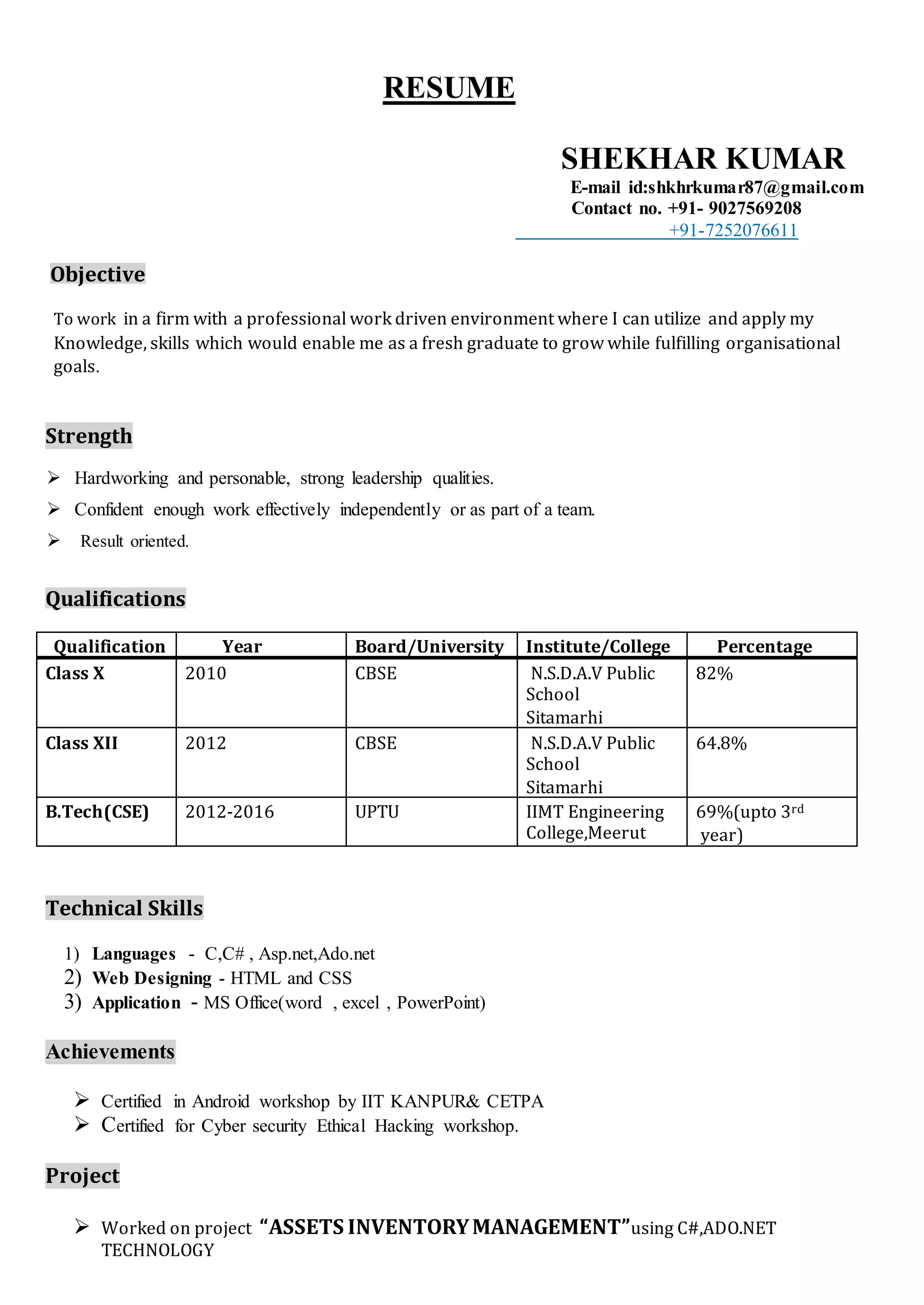 rajat resume (1) | DOCX | Computer Software and Applications | Computing