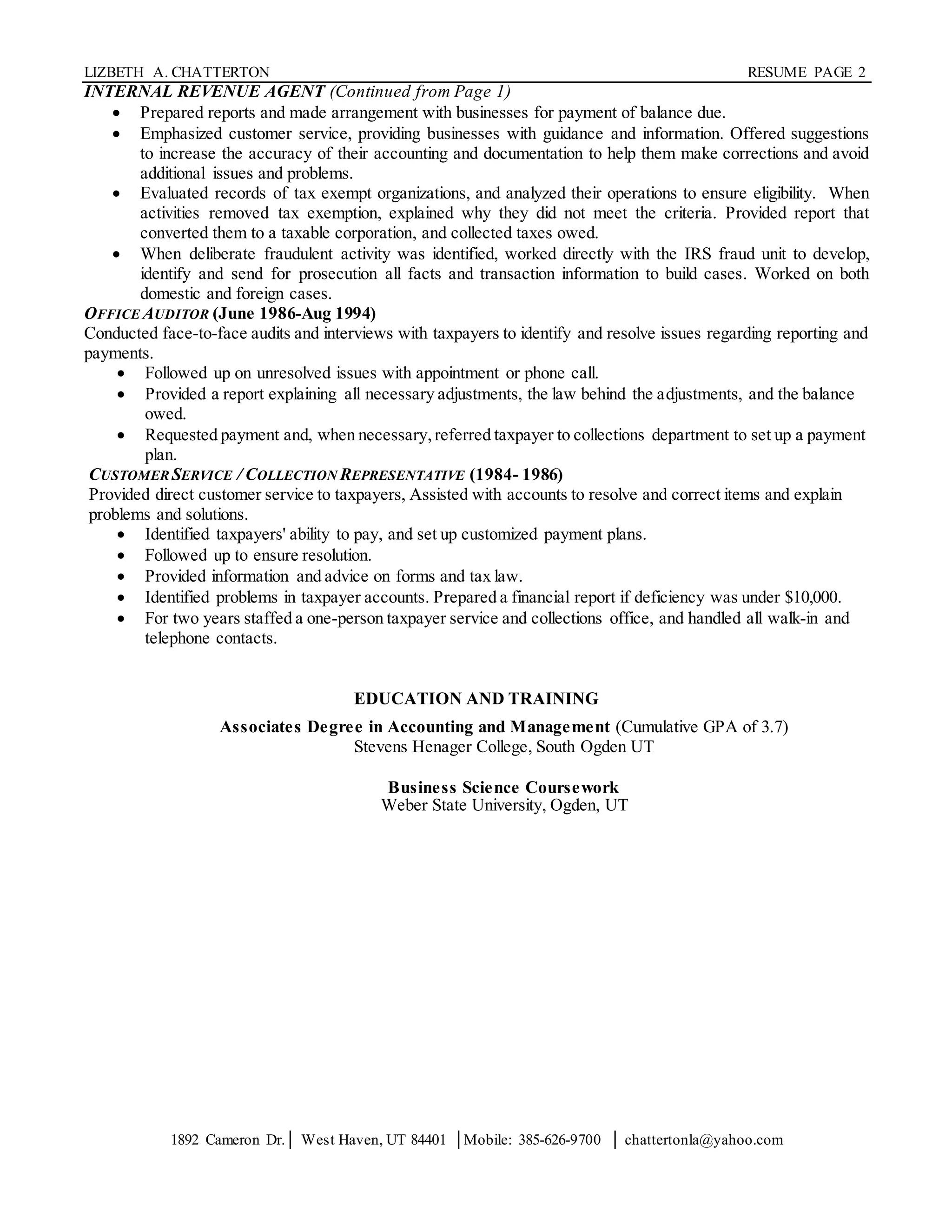 Liz resume 2015 | DOCX