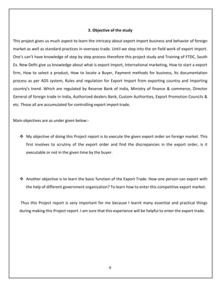 Project Report_Export of Steel Goods | PDF