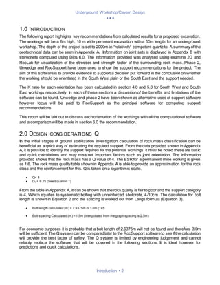 Underground Workshop Cavern Design | DOCX