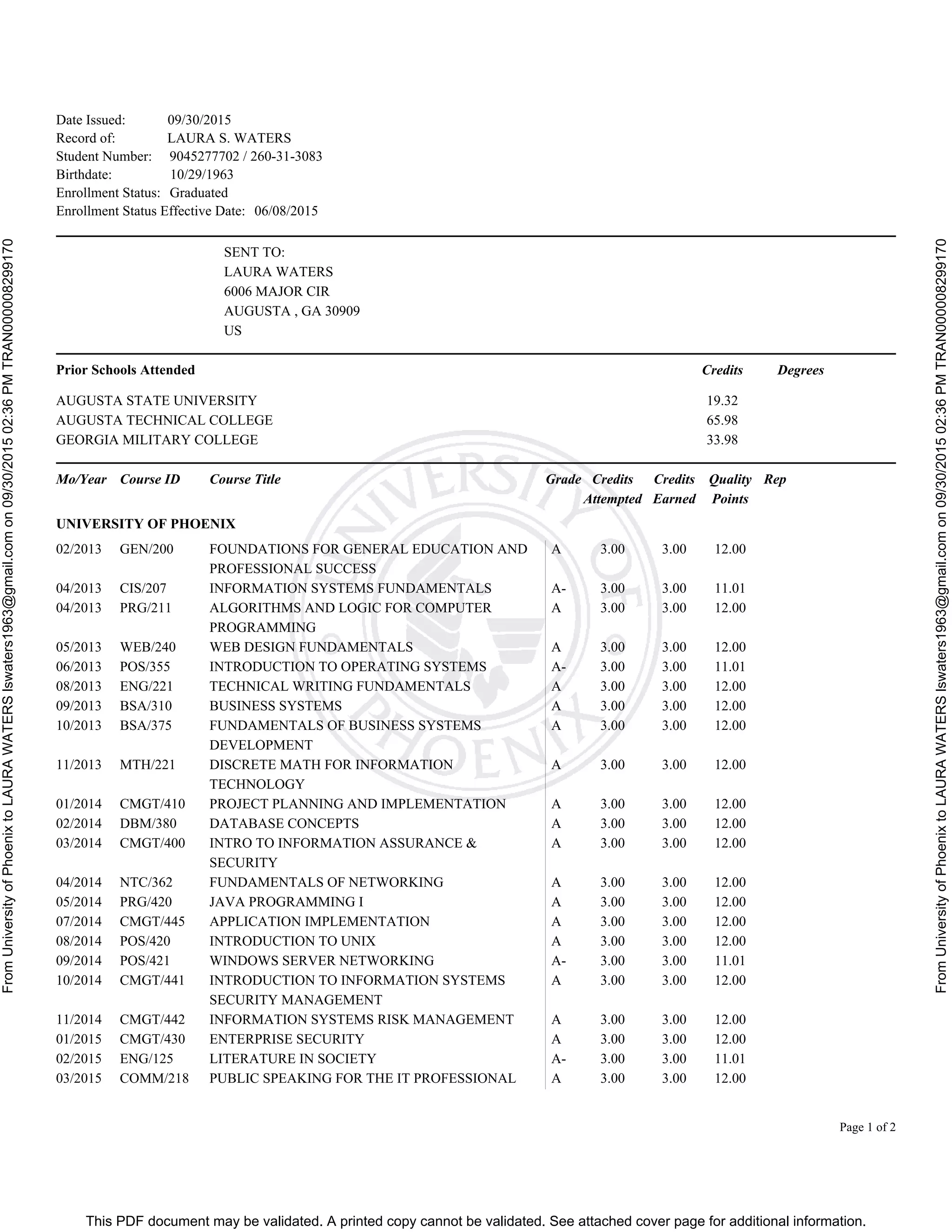 Official.transcript-8299170 | PDF