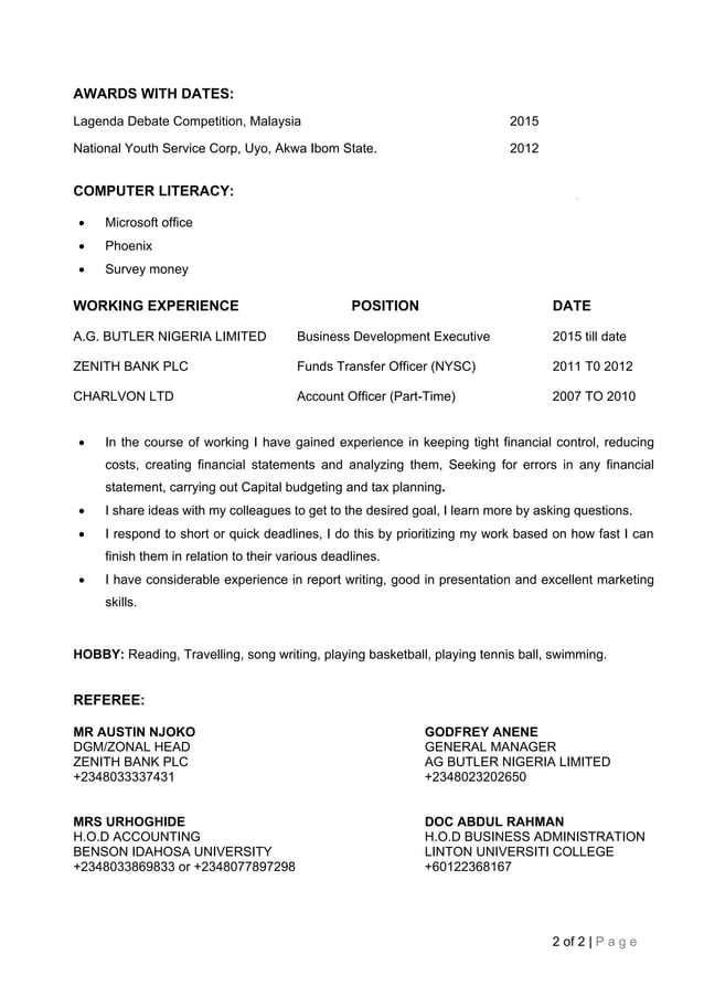 Amadi Chidozie Resume-2 | PDF