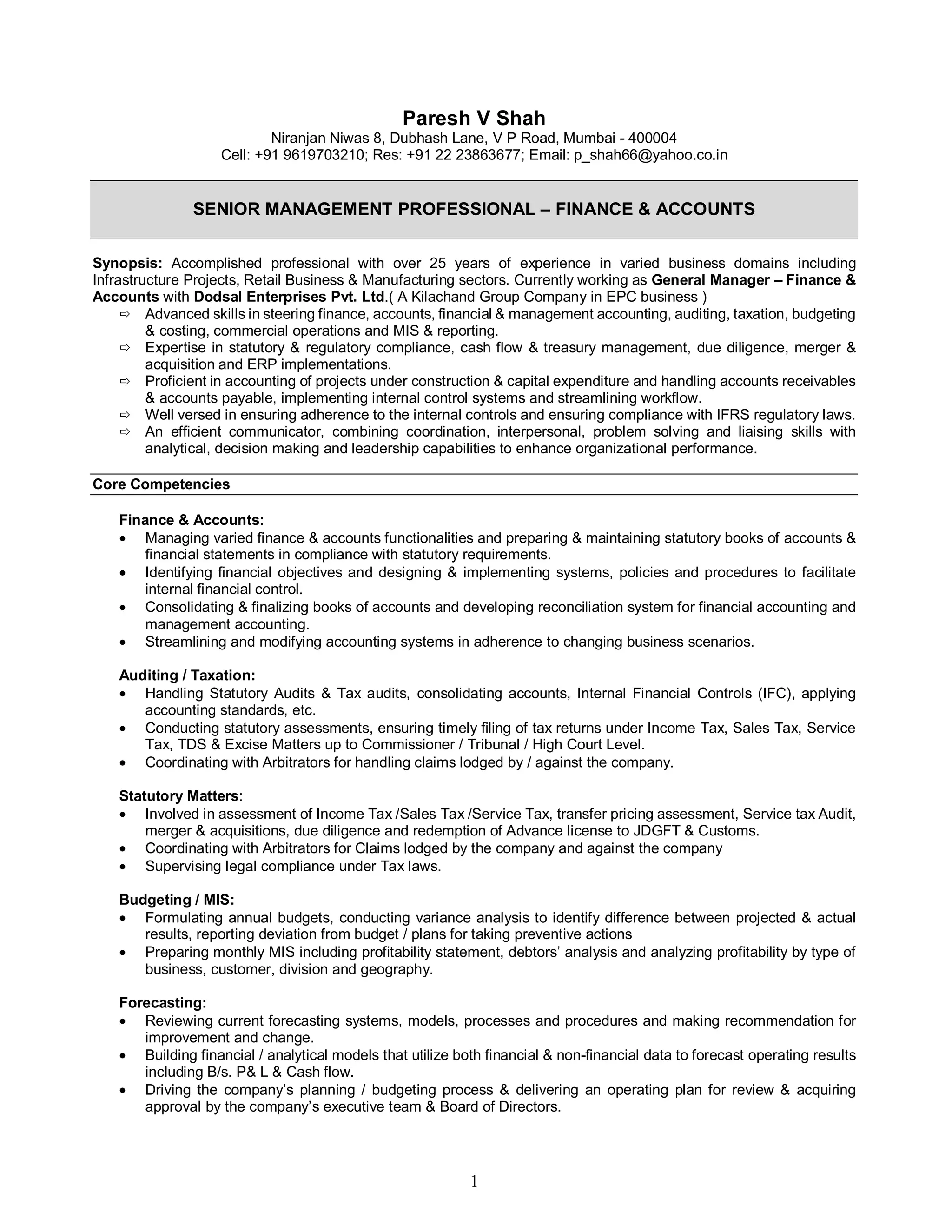 Resume - Paresh Shah | PDF