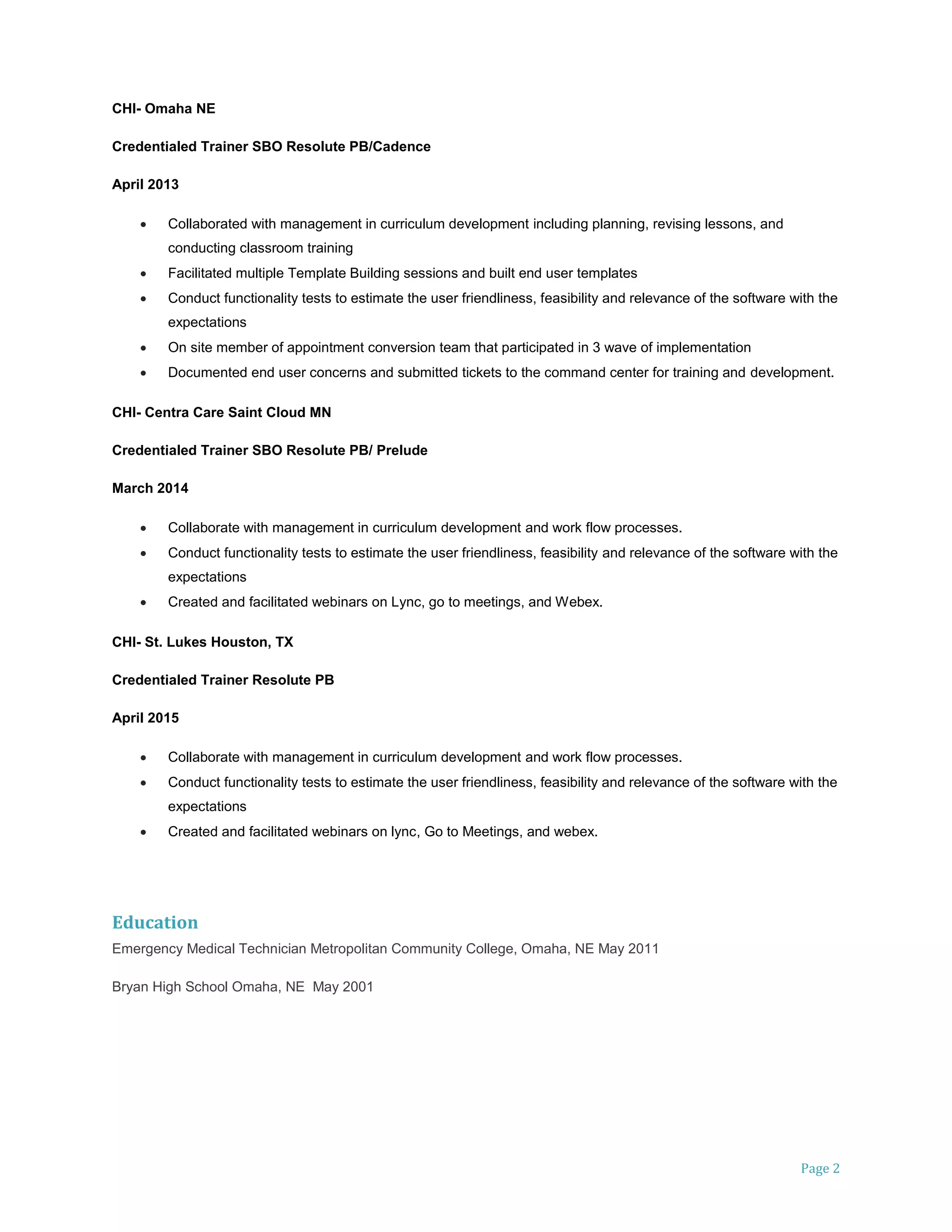 Renee march resume 1 | PDF