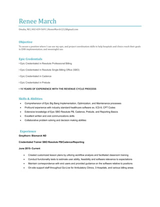 Renee march resume 1 | PDF