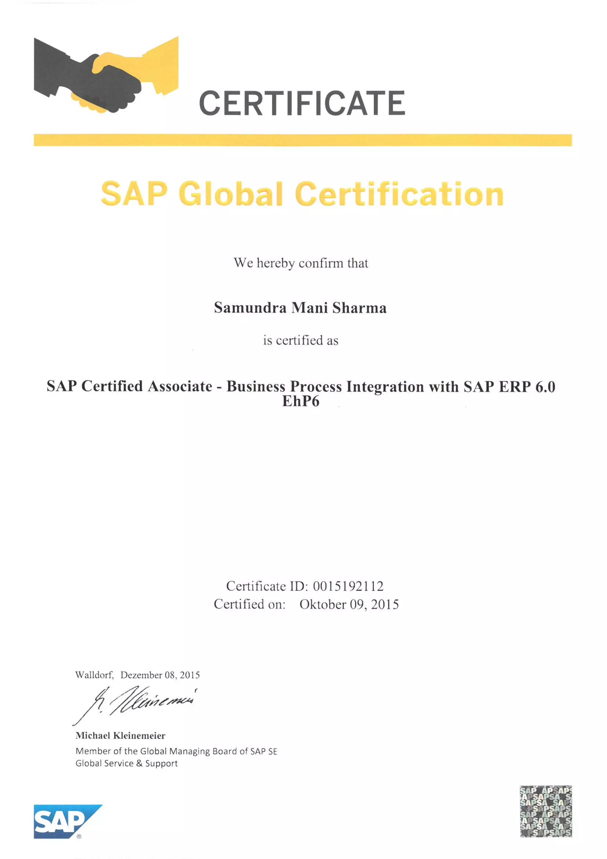 SAP Certification | PDF
