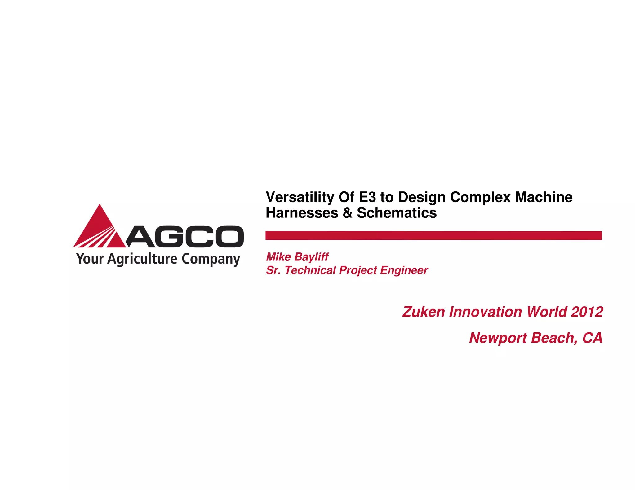 Versatility Of E3_Mike Bayliff_Zuken Innovation World 2012 | PDF ...