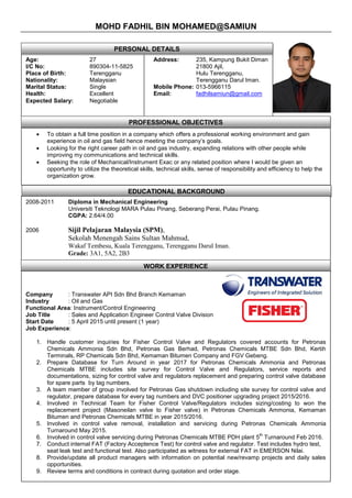 Mohd Fadhil - Resume | PDF