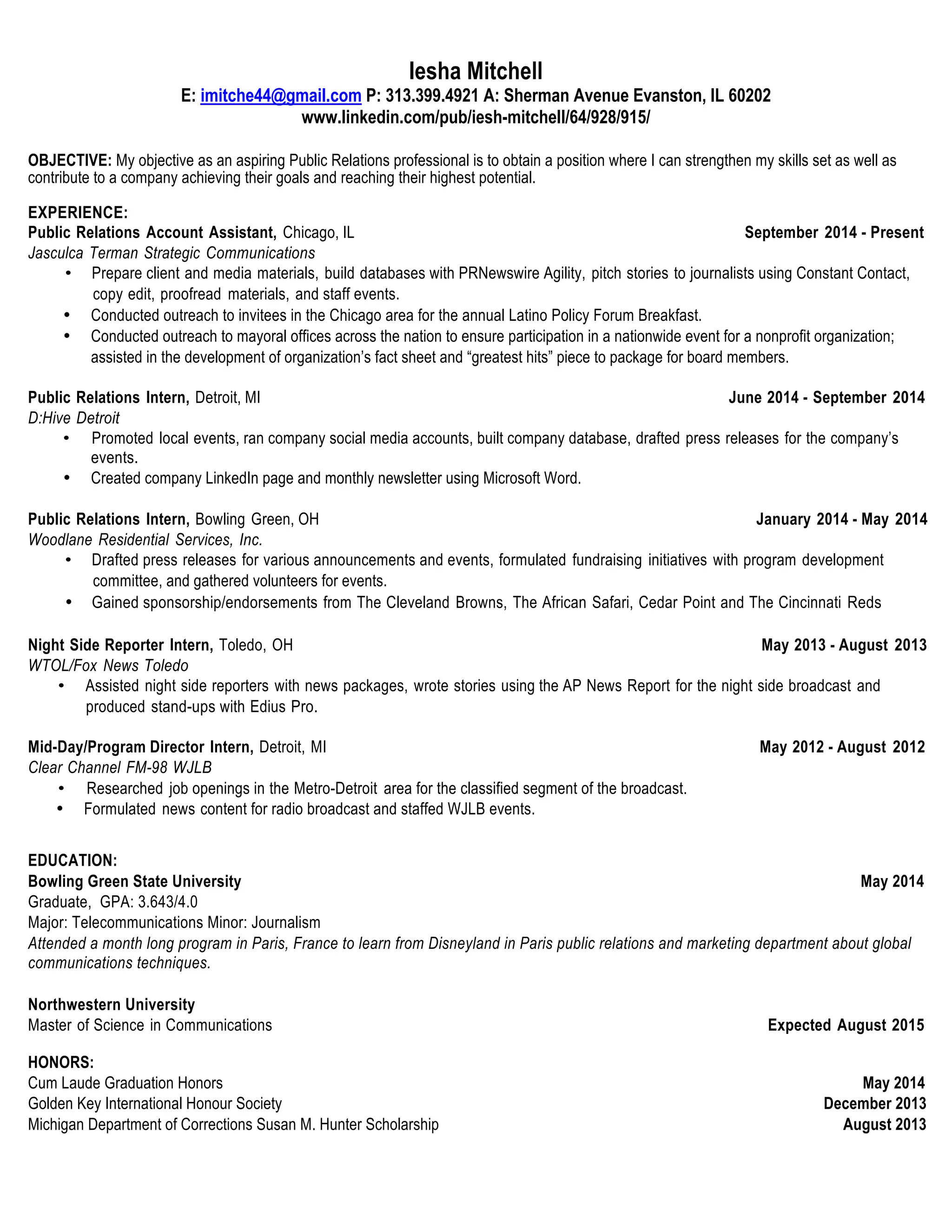 Iesha Mitchell Resume | PDF