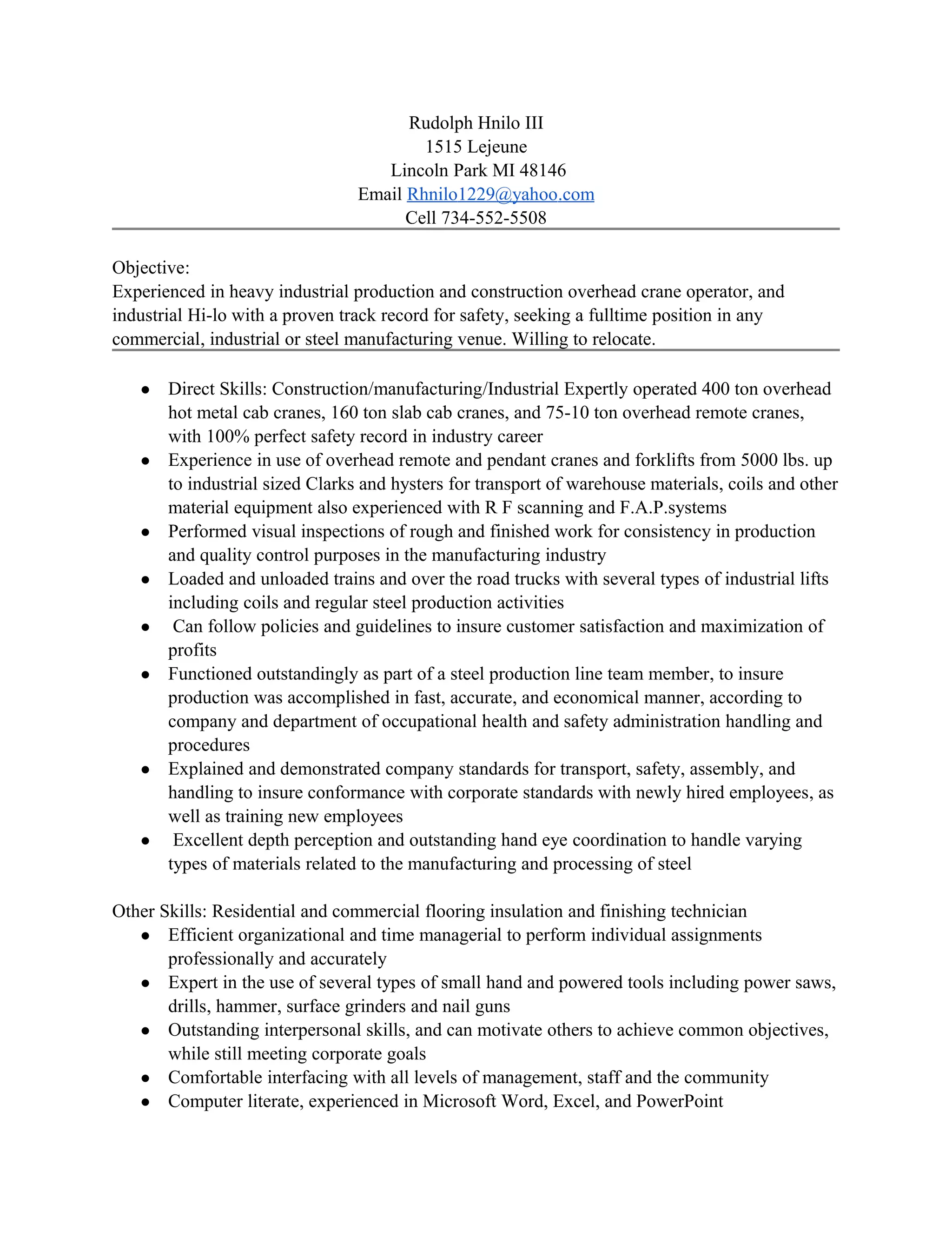 RudolphHniloIIIresume | ODT