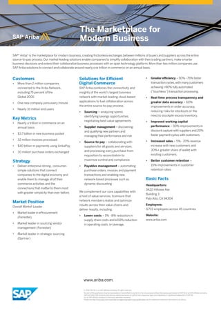 SAP Ariba Corporate Fact Sheet | PDF