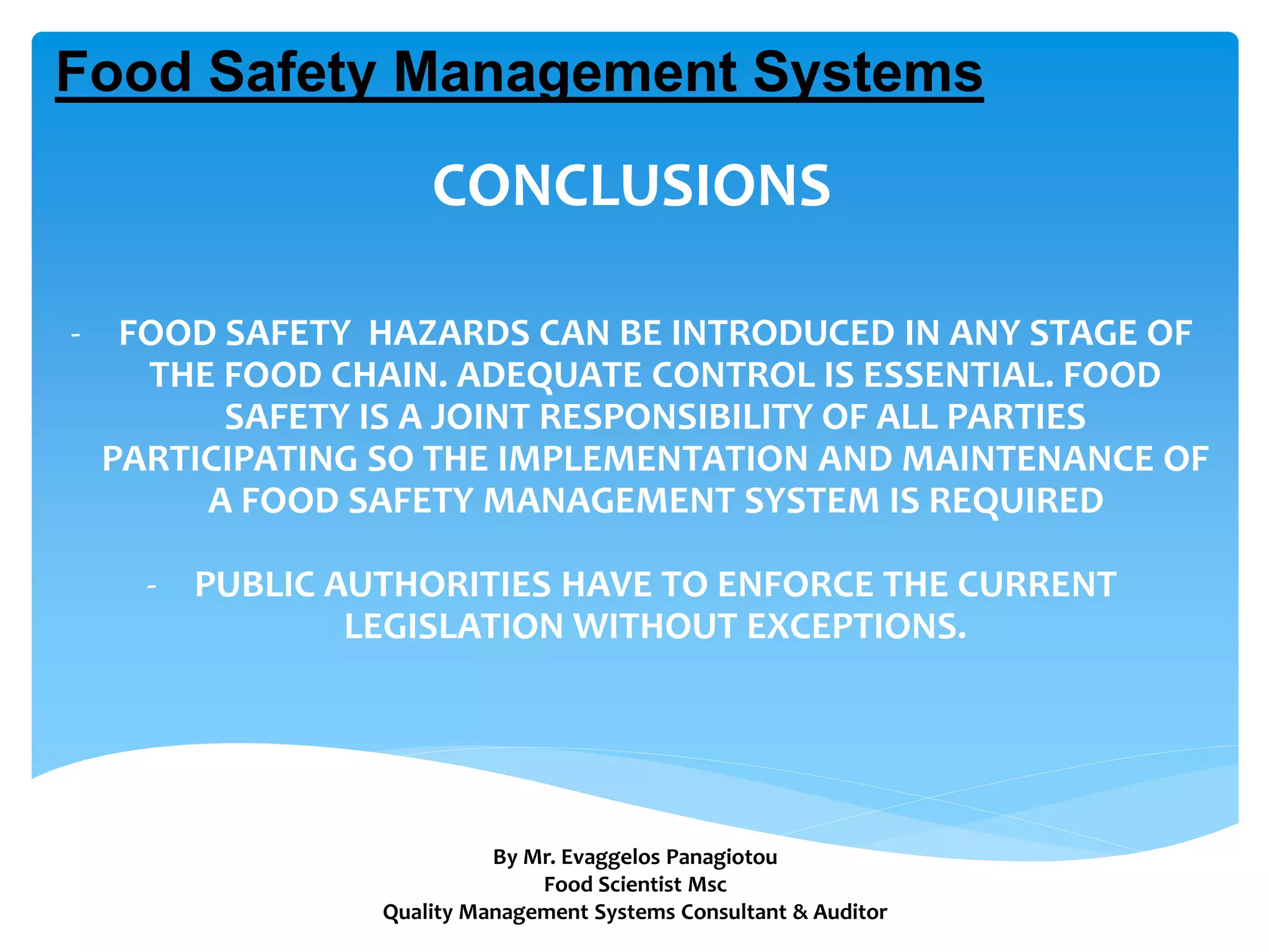 THE ROLE OF FOOD SAFETY MANAGEMENT SYSTEMS IN | PPTX