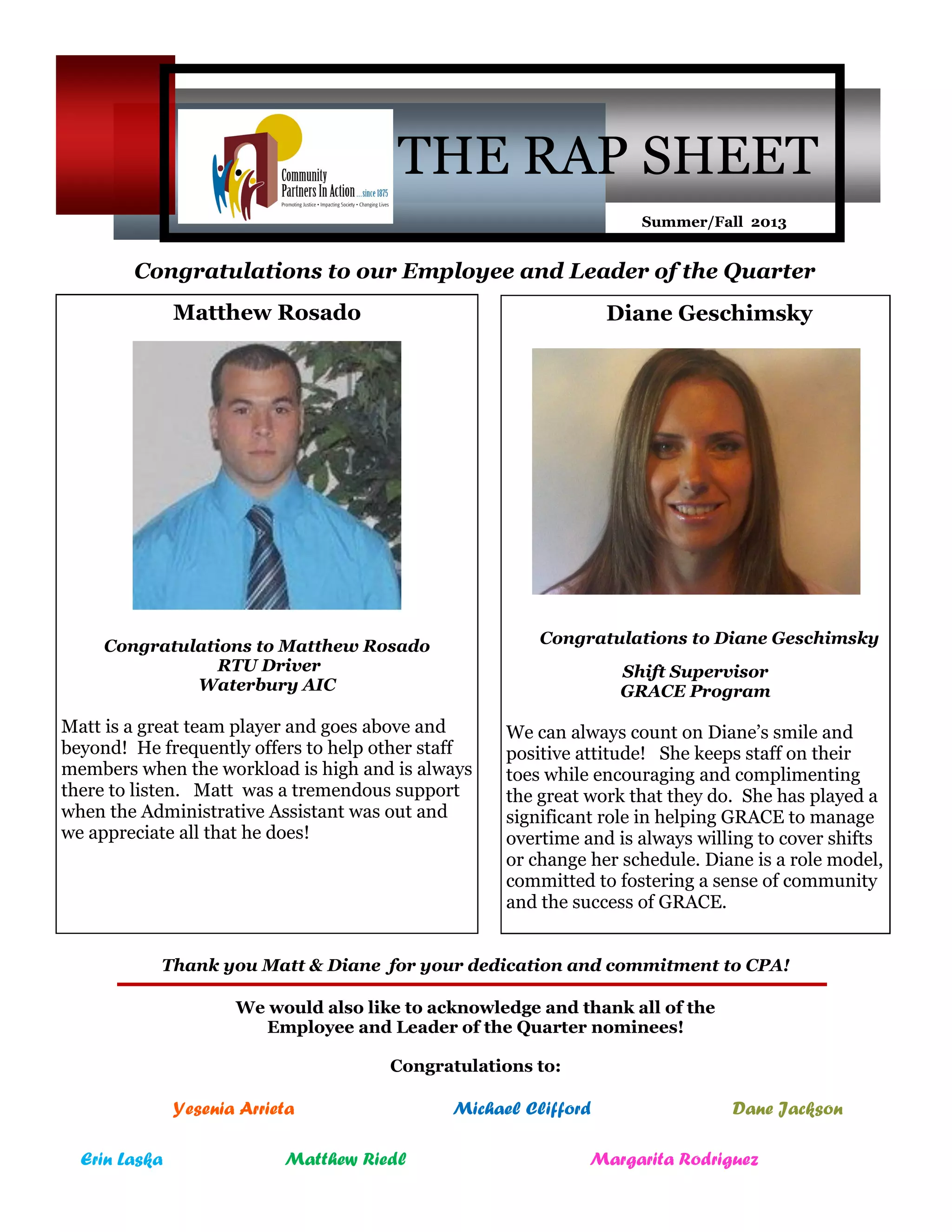 RAPSheet Summer-Fall 2013 | PDF