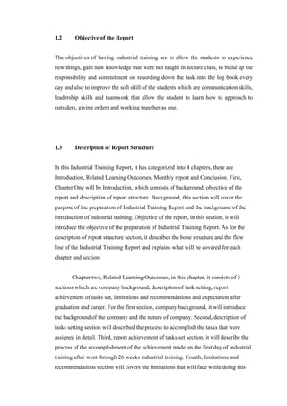 QS Industrial Training Report - CHUA CHONG LIANG 1104838 | PDF