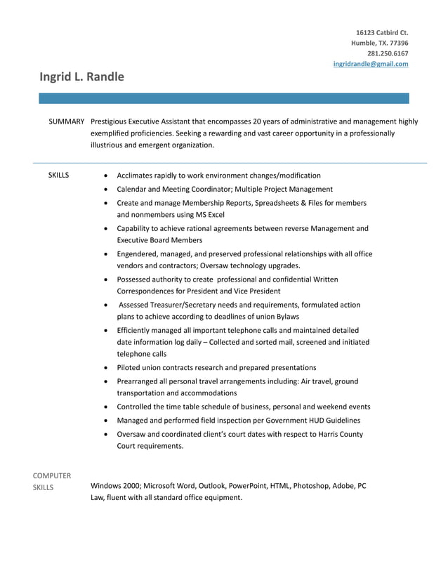 I. Randle - Resume 2015 | PDF | Resume Writing and Advice | Job Search