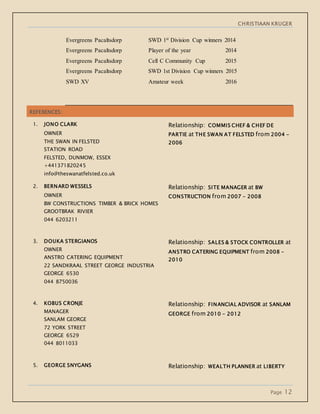 CHRISTIAAN KRUGER CV | DOCX