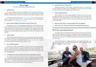 2013 Admission Instructions | PDF