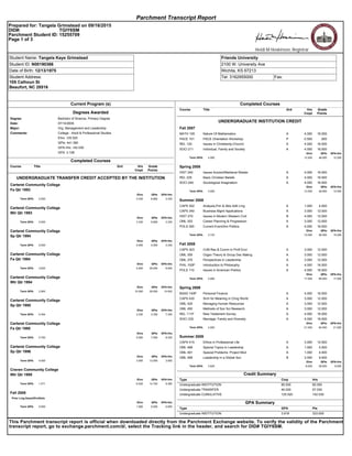Tangela Boyd Transcript | PDF