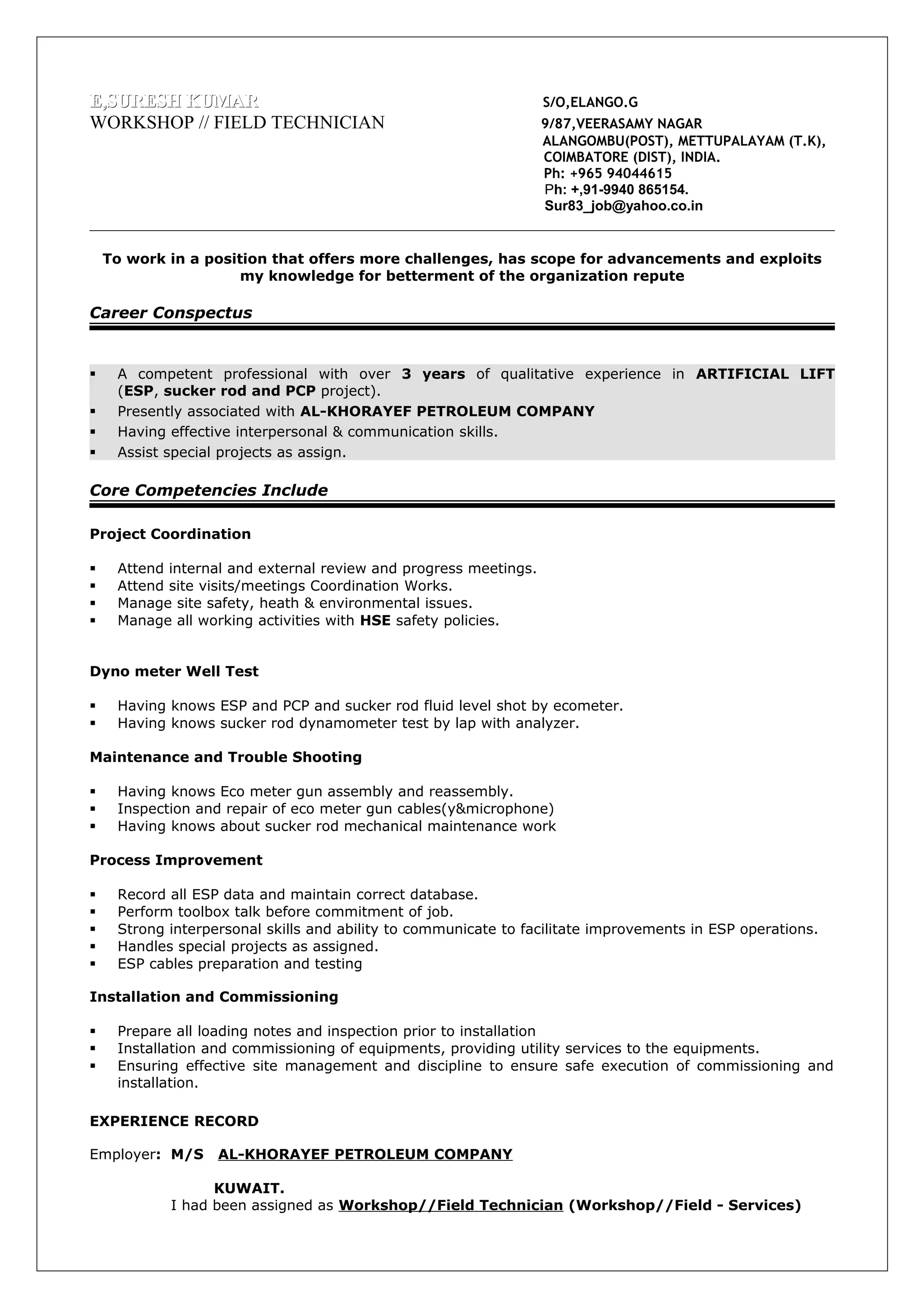 SURESH UPDATED MY RESUME | DOC