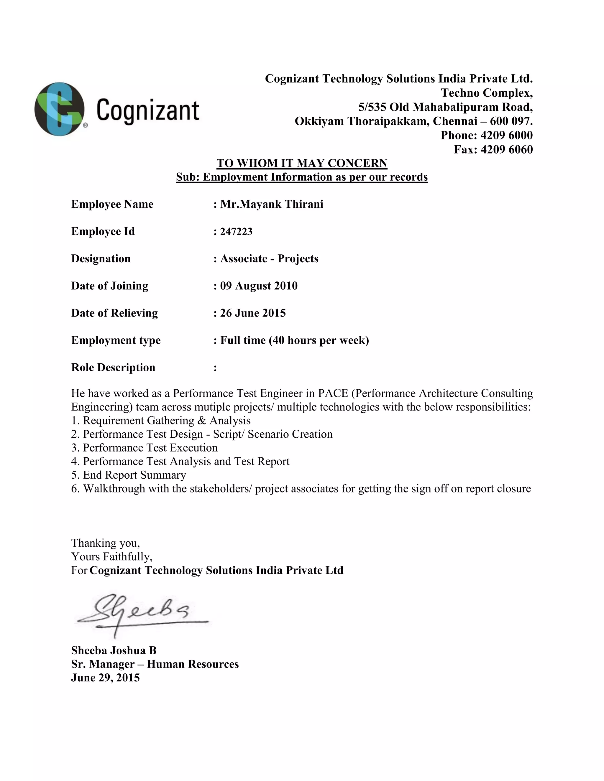 Roles_ResponsibilitiesLetter | PDF