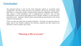 The 5 pillars of Event Managment | PPTX