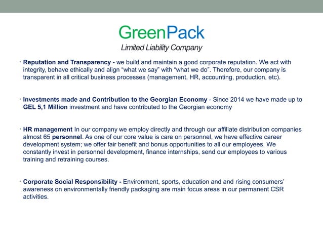 Greenpack-Profile 2016 | PPT