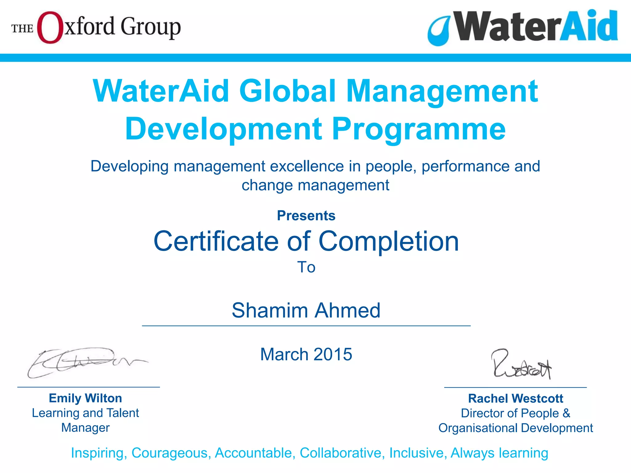 MDP Programme Certificate Shamim | PDF