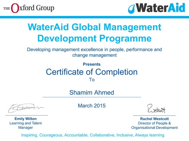MDP Programme Certificate Shamim | PDF