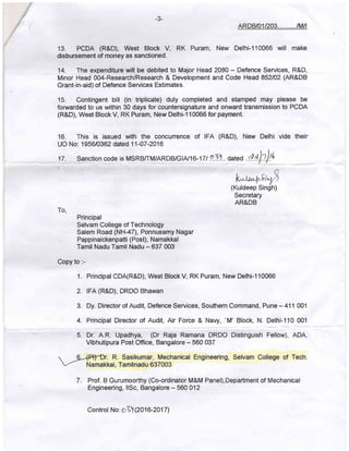 DRDO Sanctioned order | PDF