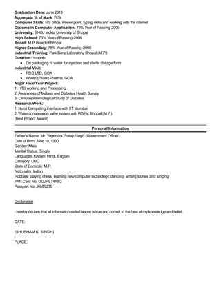 Shubham Kumar Singh Resume (1) | PDF