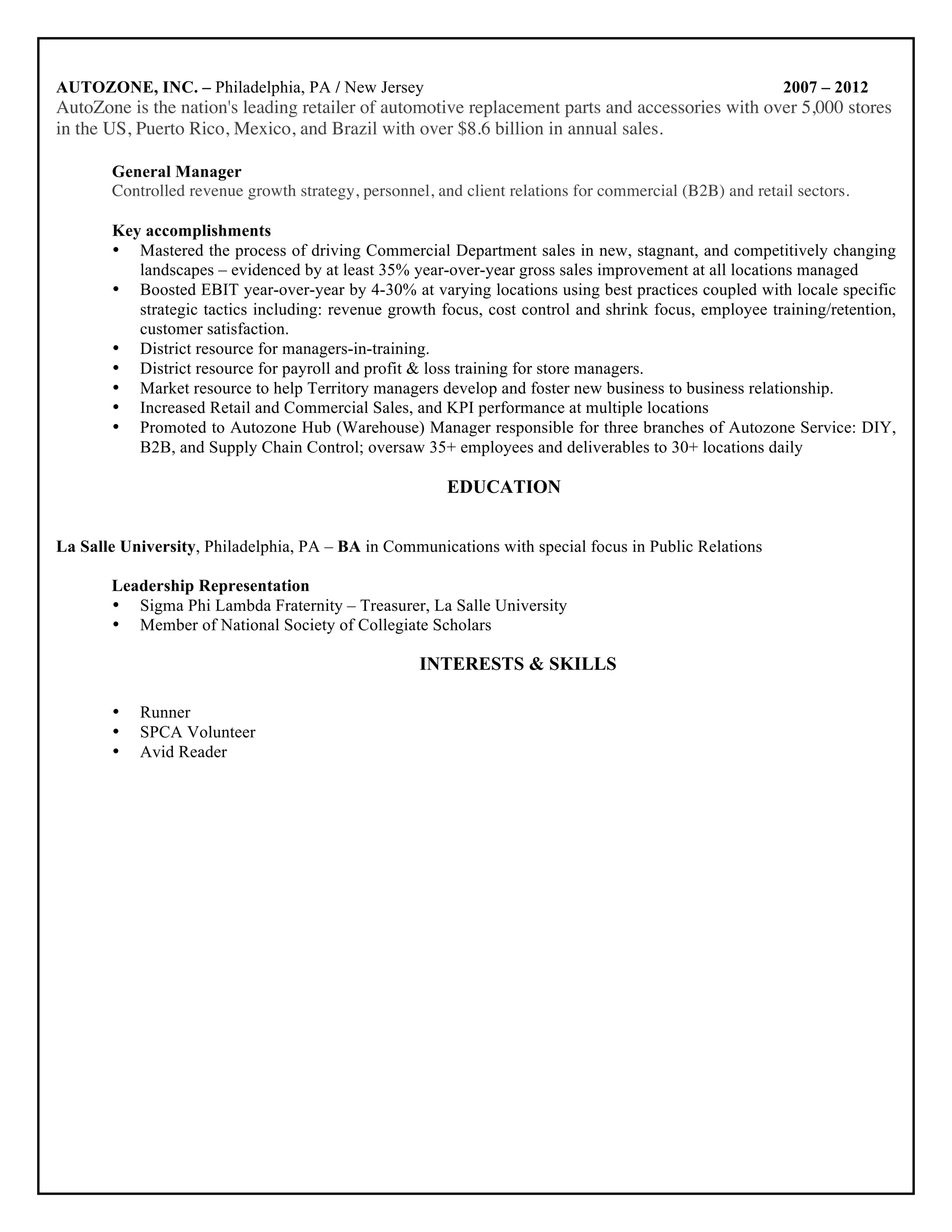 Ryan G. Muth Resume 15 | PDF | Sales | Business