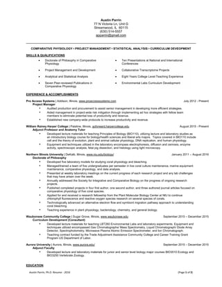 AustinParrin - Resume2016 | PDF | Chemistry | Science