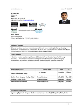 Prajeesh CV | PDF