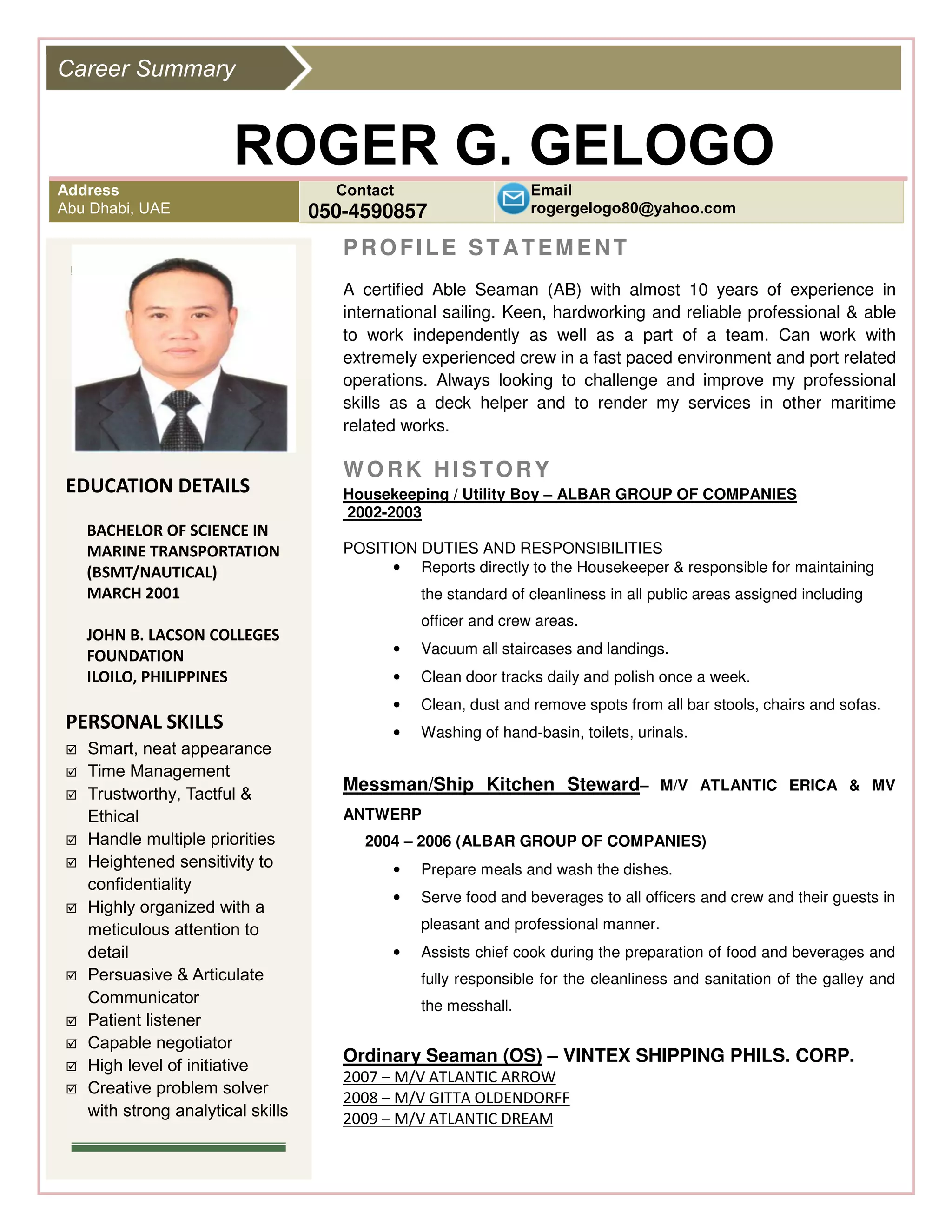 Roger GelogoCvfin1 | PDF