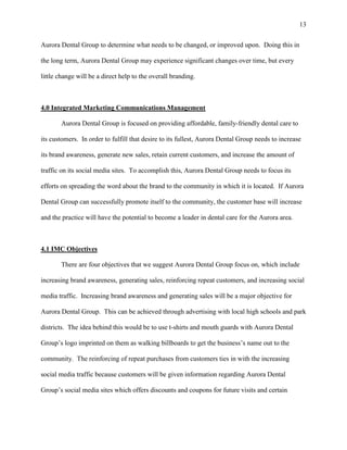 Aurora Dental Group Integrated Marketing Campaign | DOCX