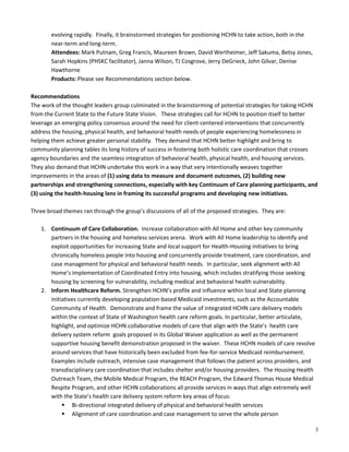 Realigning HCHN Planning _Final Summary Report | PDF