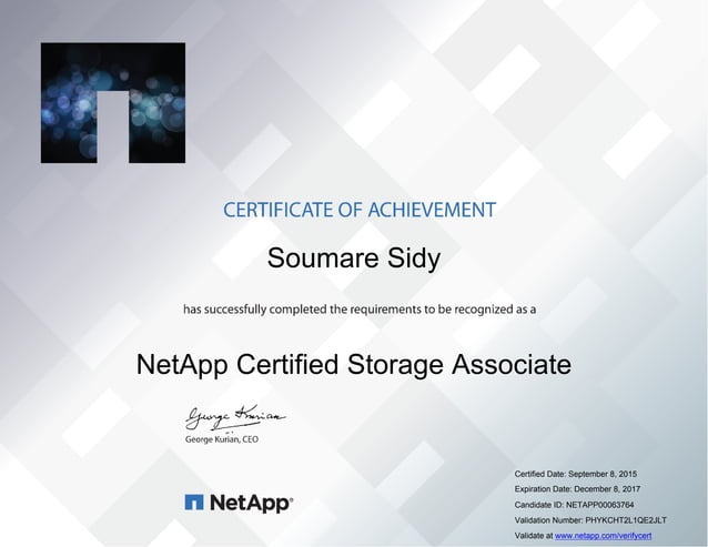 NetApp Certified Storage Associate certificate | PPT