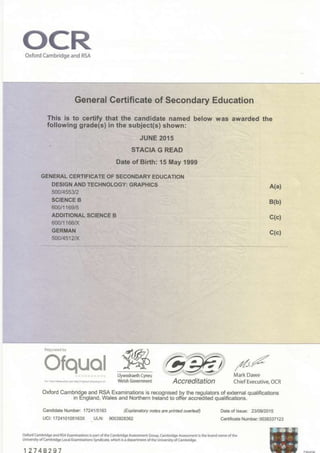GCSE Certificates | PDF