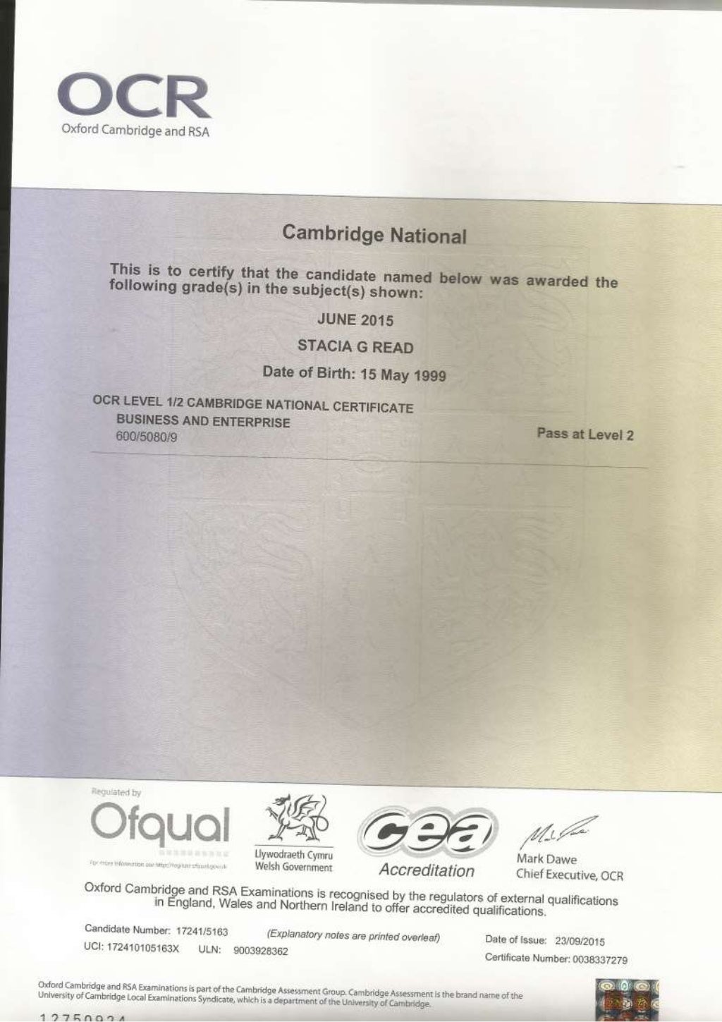 GCSE Certificates gcse-certificates